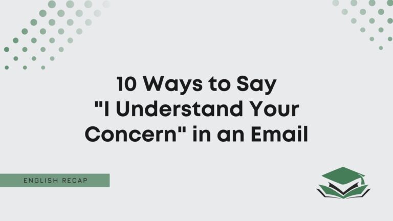 Ways to Say "I Understand Your Concern" in an Email - English Recap